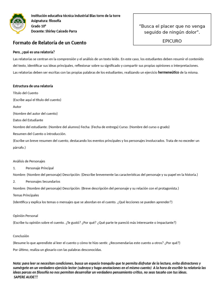 Formato de Relatoria - 1 | PDF
