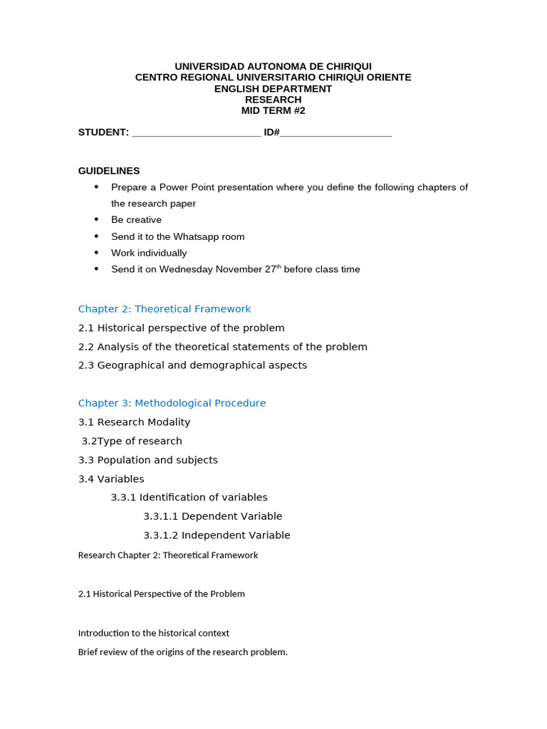 Research Presentation Guidelines: Chapters 2-3 | PDF | Methodology | Theory
