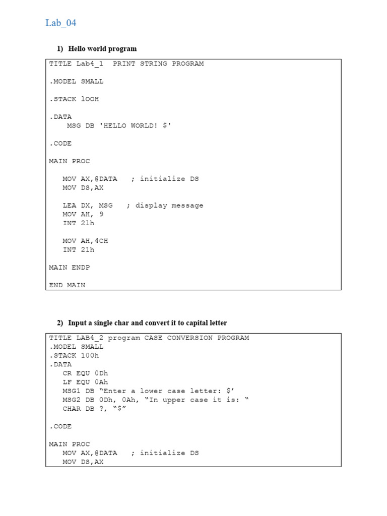 Lab4 ASM | PDF