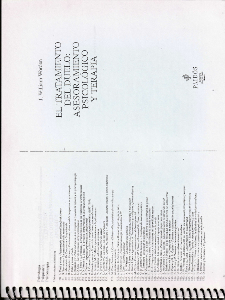 Parte 1 - El Tratamiento Del Duelo. Asesoramiento Psicológico y Terapia ...