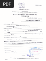 Editable Kenya Primary School Leaving Certificate | PDF