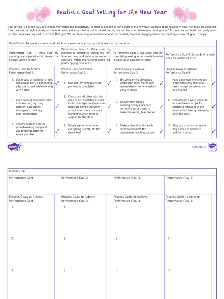T LF 255497 Realistic Goal Setting For The New Year Activity Sheet Ver ...