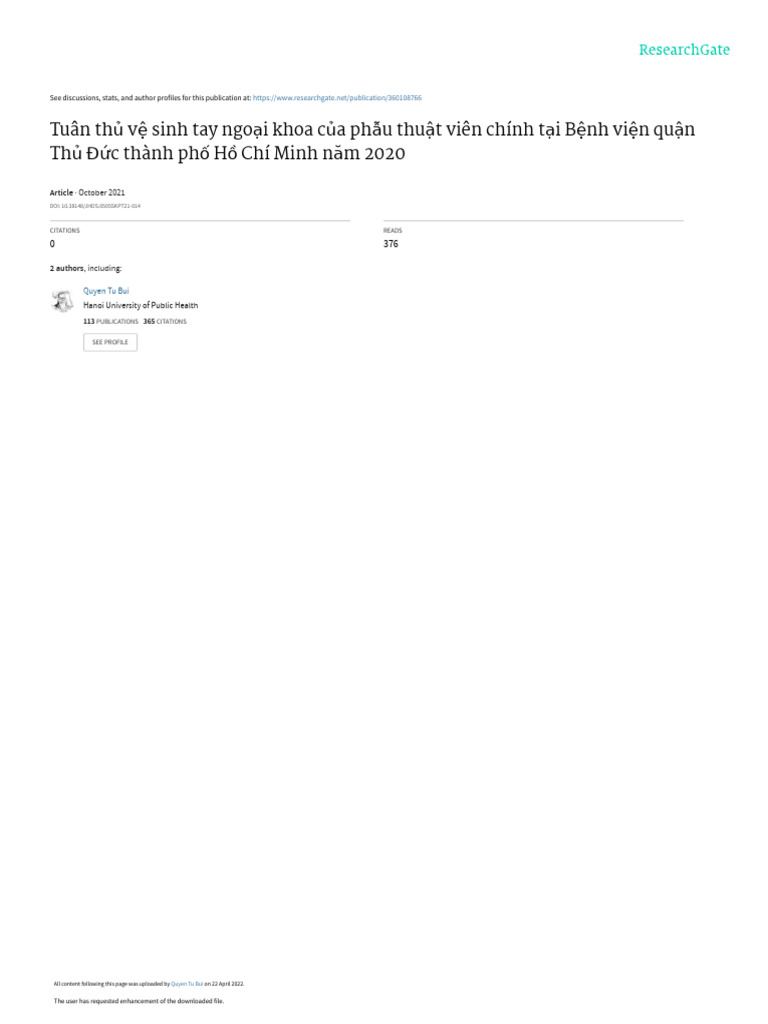 Tuân TH V Sinh Tay Ngo Ikhoac Aph U Thu T Viên Chính T Ib NH VI Nqu N TH C Thành PH H Chí Minh N ...