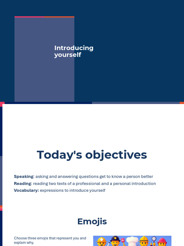 ENG - B1B2 - Introduce Yourself18 | PDF | Learning | Human Communication