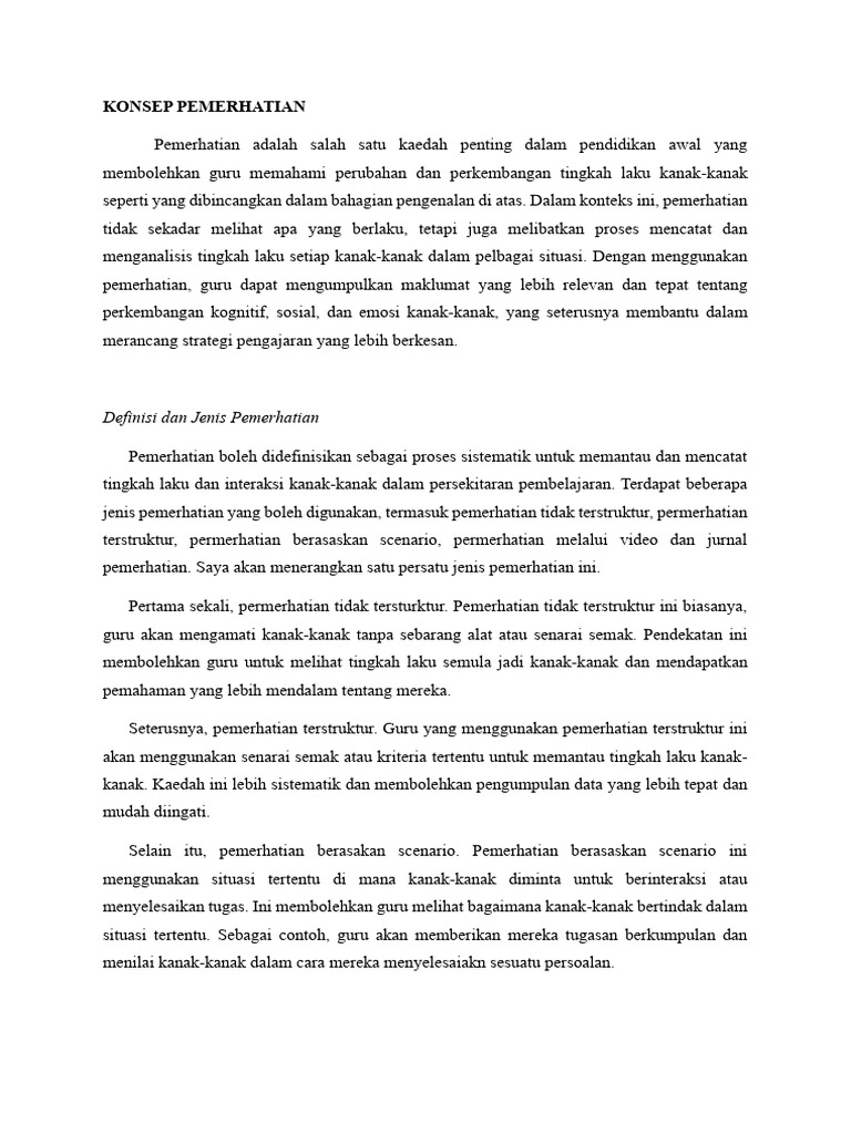 Konsep Pemerhatian | PDF
