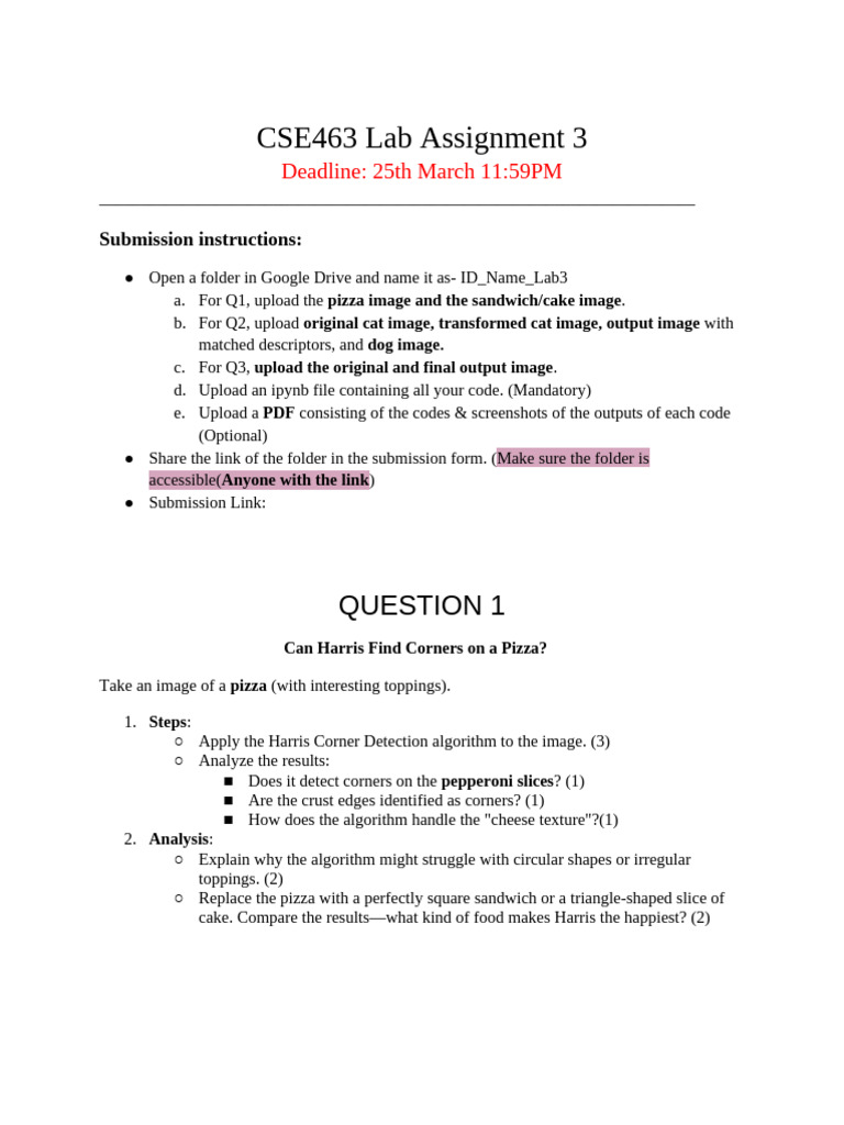 CSE463 Lab Assignment 3 | PDF | Graphics | Multidimensional Signal Processing