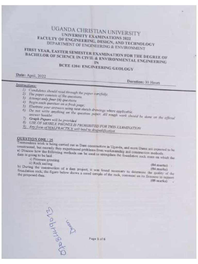 Geology Past Papers | PDF