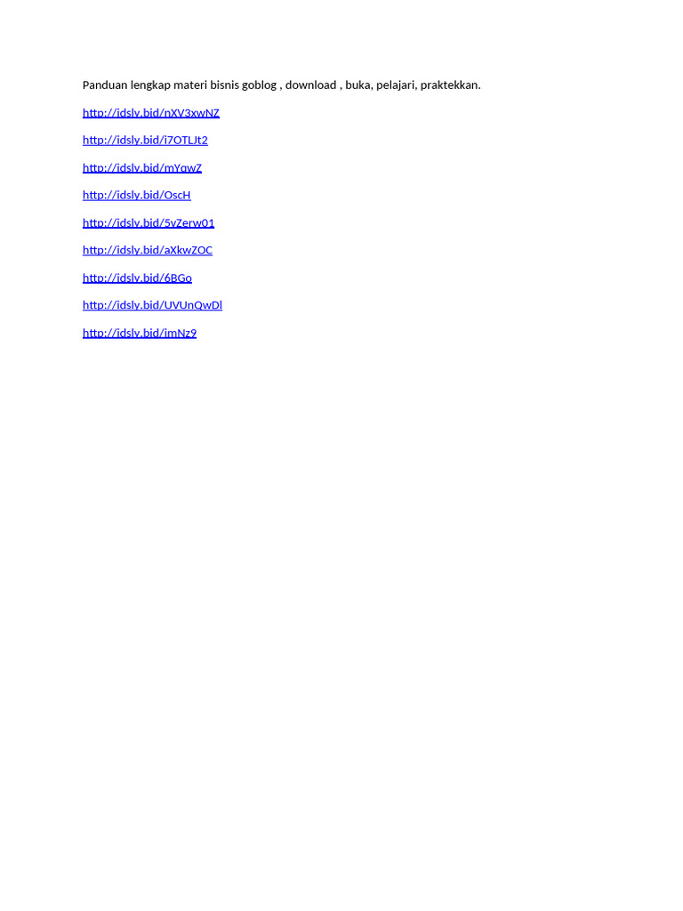 Panduan Lengkap Materi Bisnis Goblog | PDF