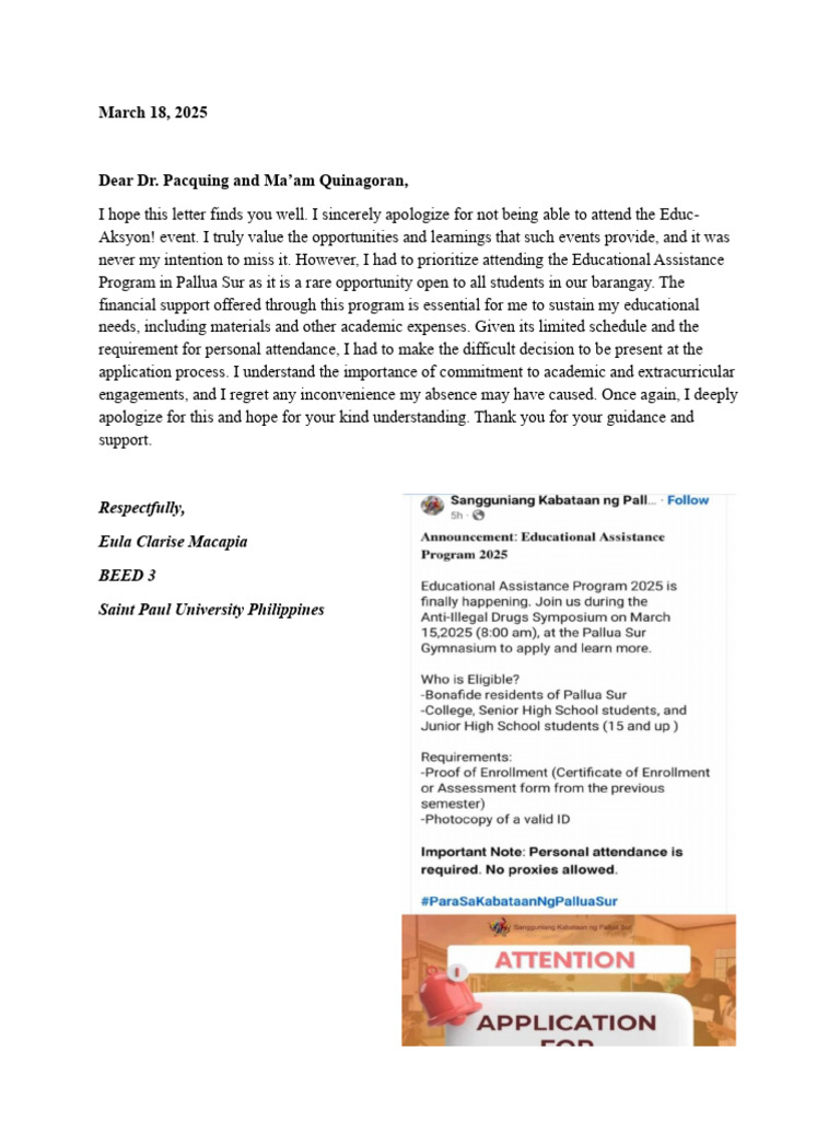 Apologize Letter | PDF