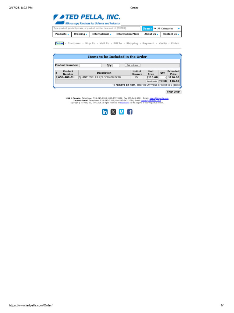 Ted Pella Inc. Product Ordering Guide | PDF