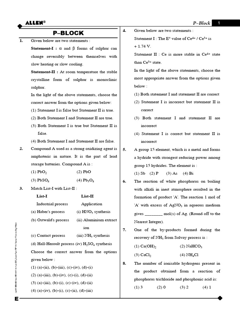 P Block | PDF | Hydroxide | Chlorine