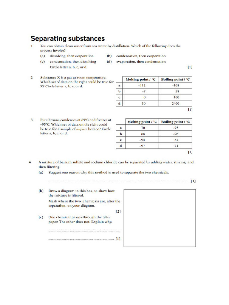 Chemistry Worksheet 1 | PDF