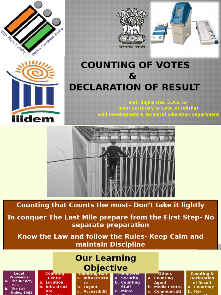 Vote Counting and Result Declaration Guide | PDF | Elections | Ballot