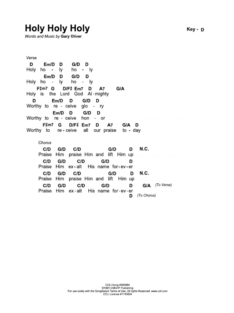 Holy Holy Holy Chord | PDF