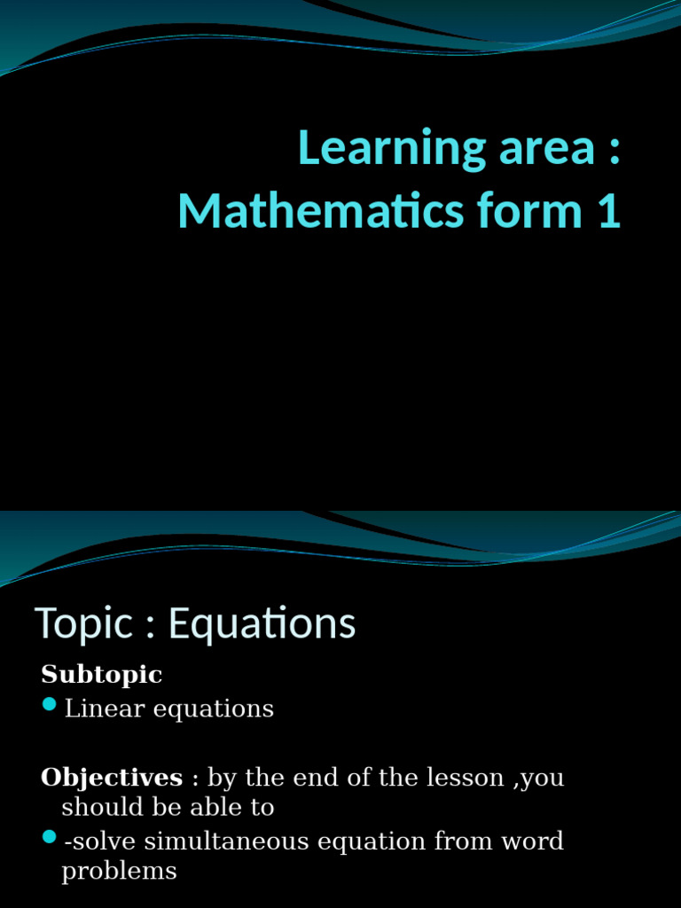 Solving Simultaneous Equations | PDF