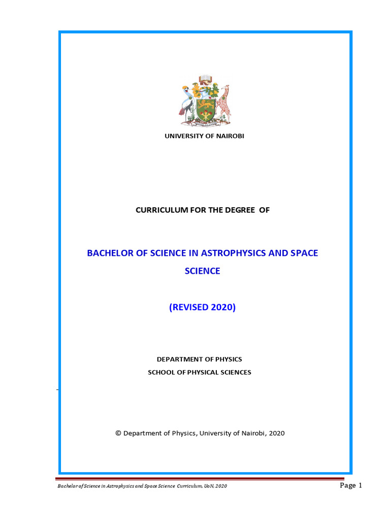 BSC Astrophysics and Space Science Approved Curriculum June 2020 | PDF ...