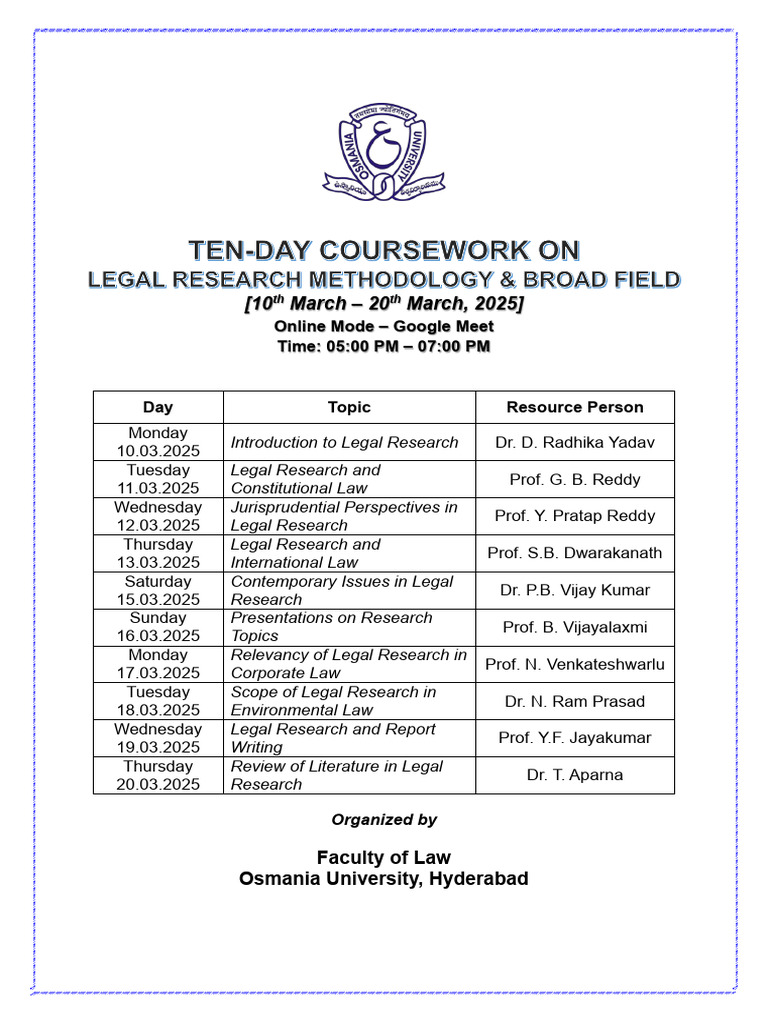Brochure - Legal Research Methodology-F | PDF