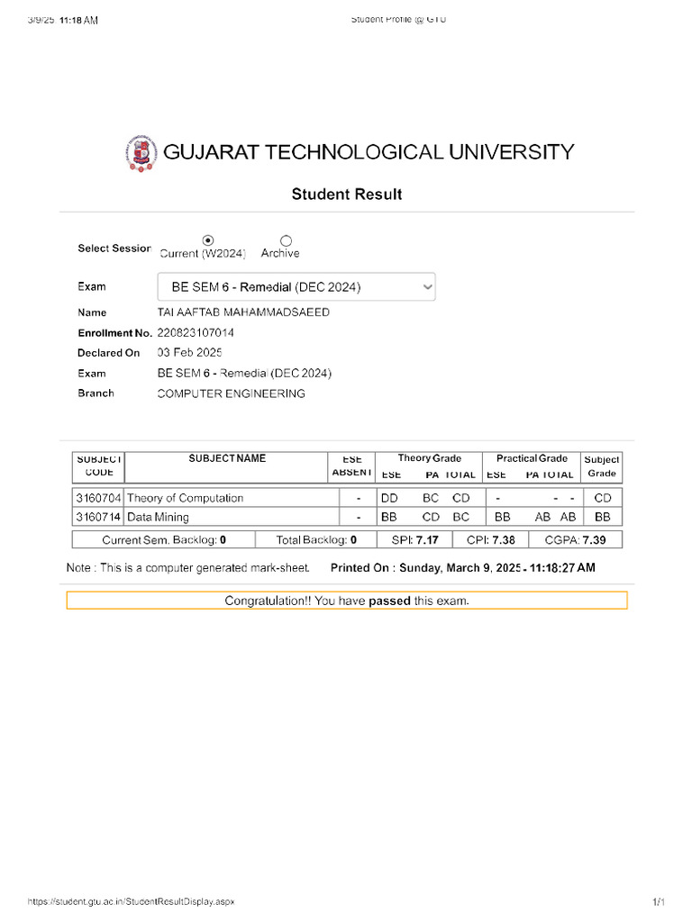 6th Result | PDF