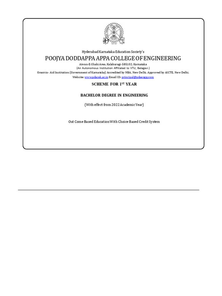 First Year Scheme Final | PDF | Course Credit | Science
