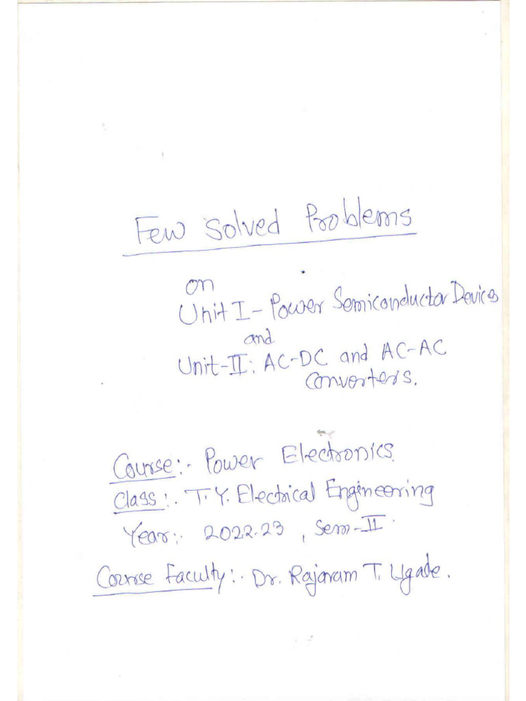 Unit 1 and 2 Numericals | PDF
