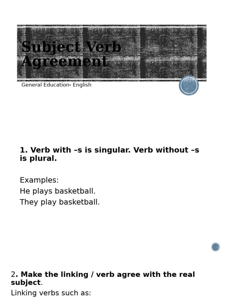 Subject-Verb Agreement | PDF | Grammatical Number | Verb