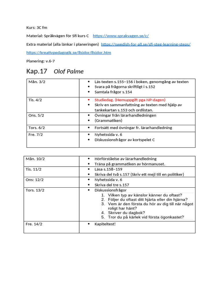 C Planering Olof Plame | PDF