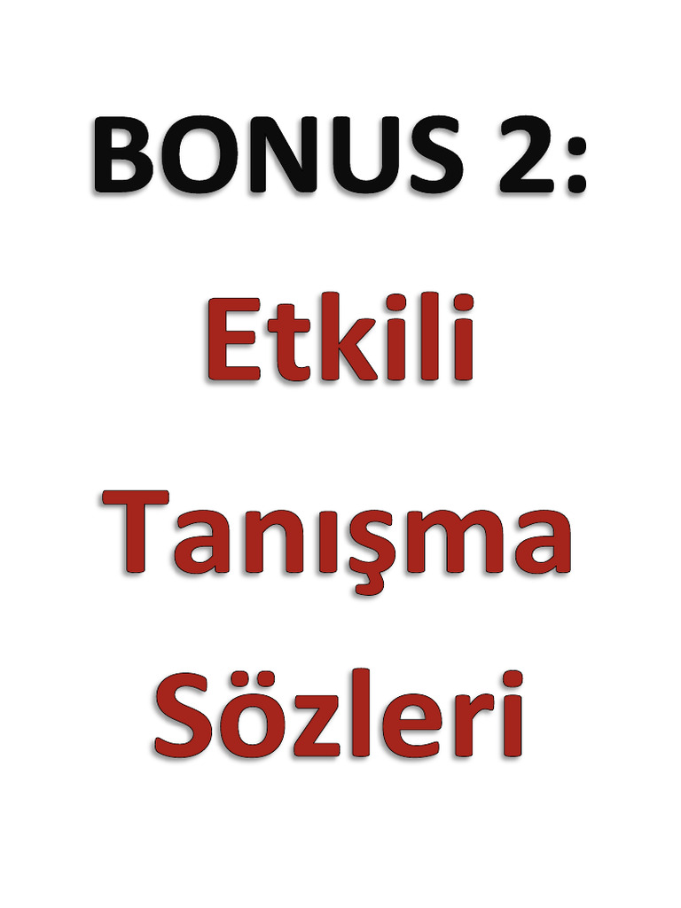 Bonus2 Etkili Tanisma Sozleri | PDF