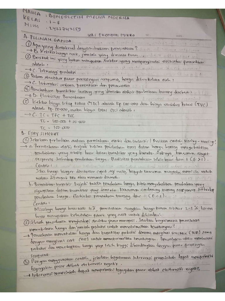 Melisa - Ie (Uas Ekonomi Mikro) | PDF