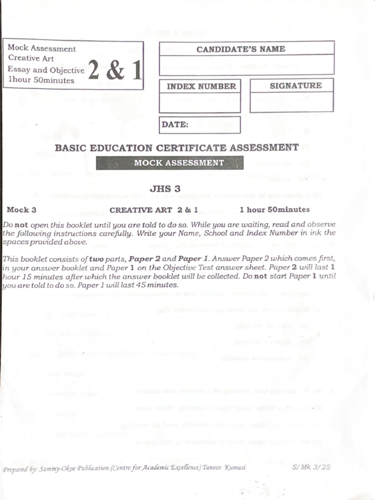 Creative Arts Mock | PDF