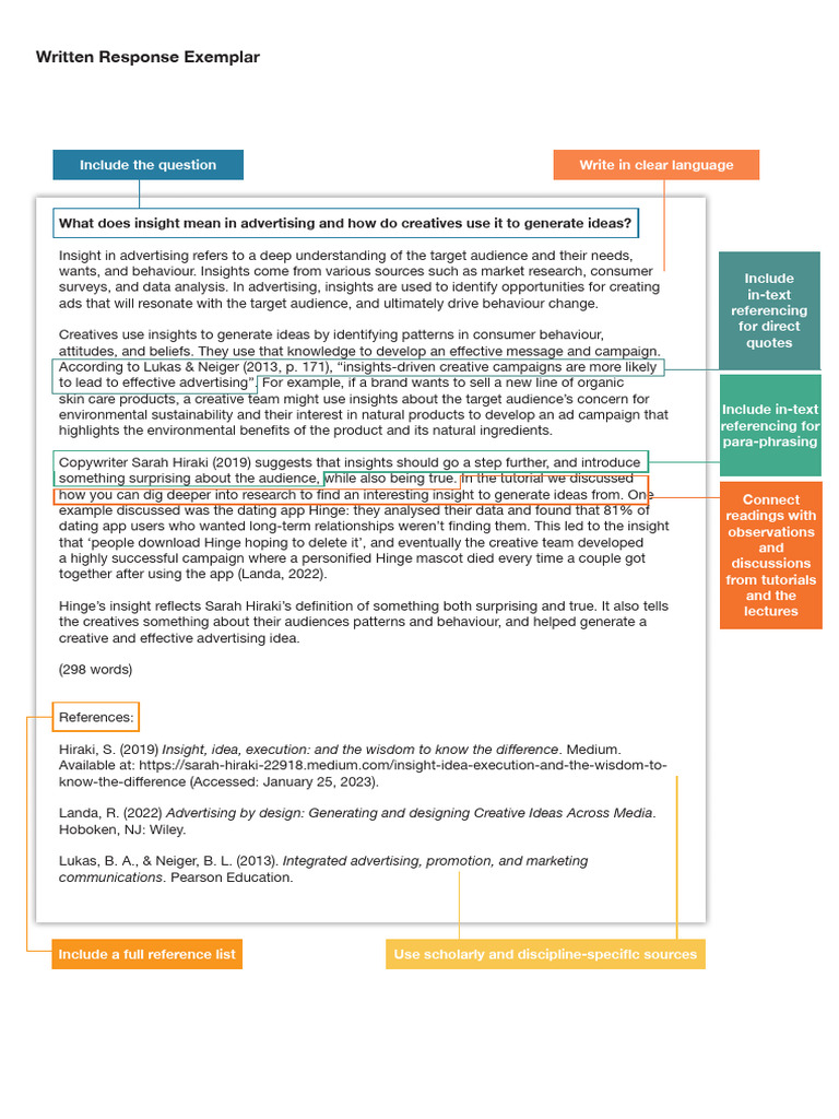 Written Response Exemplar-4 | PDF | Advertising | Target Audience