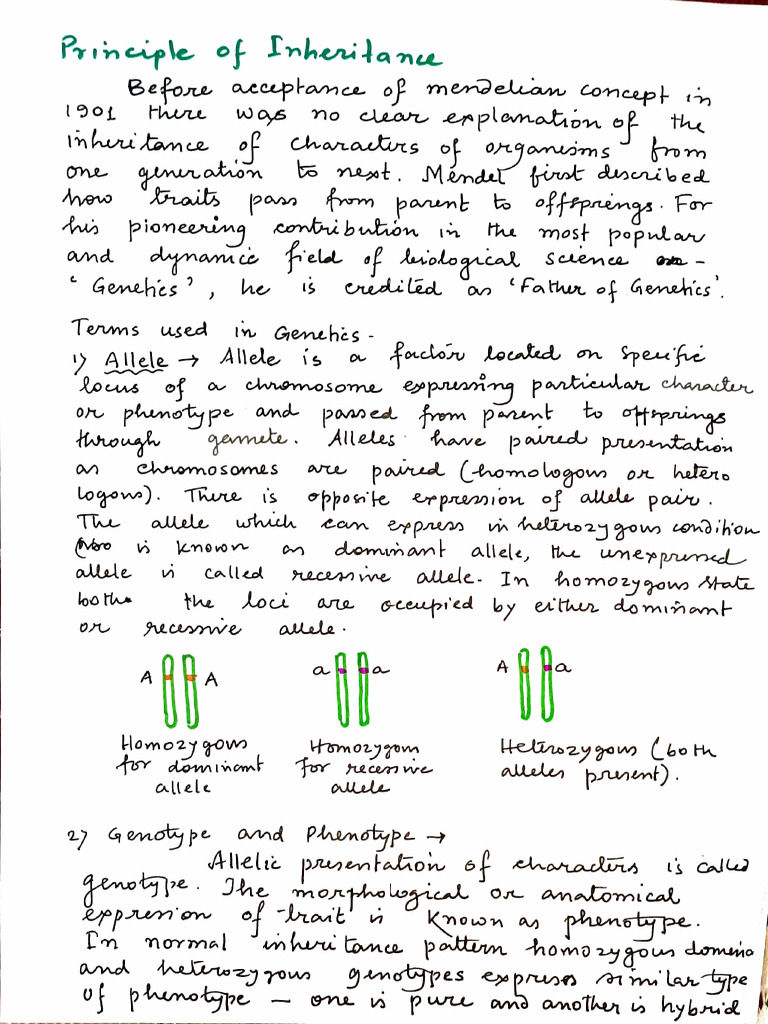 Principle of Inheritance | PDF