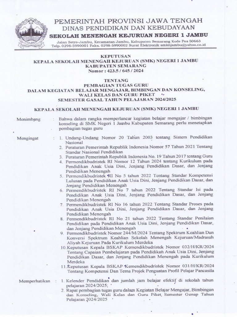 New_update Dapodik_pembagian Jam Mengajar Gasal 2024_2025 | PDF