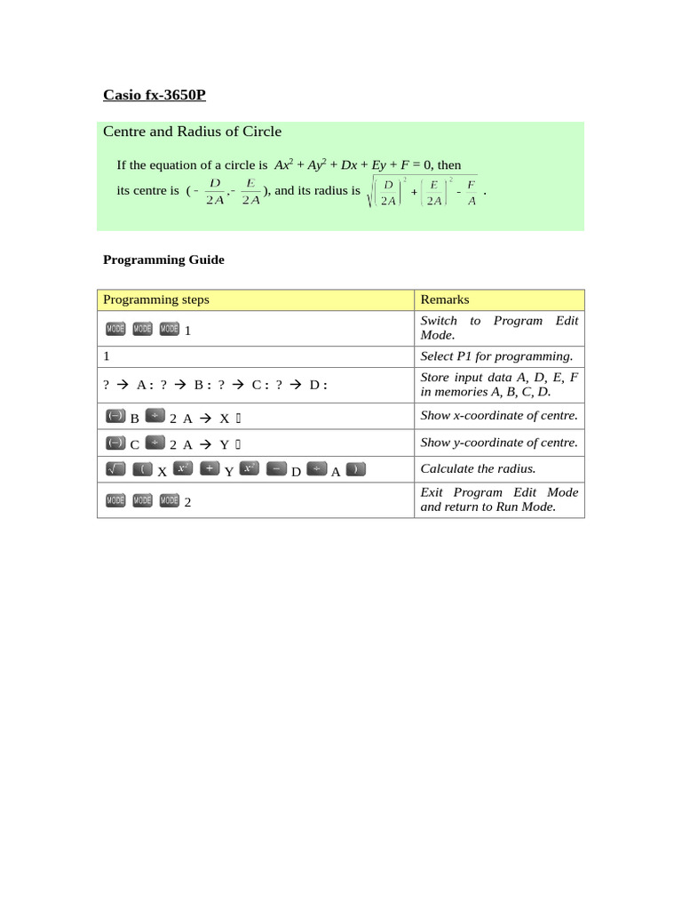 Centre and Radius of Circle | PDF | Applied Mathematics
