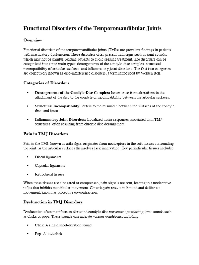 TMJ NOTES | PDF | Joints | Medical Specialties