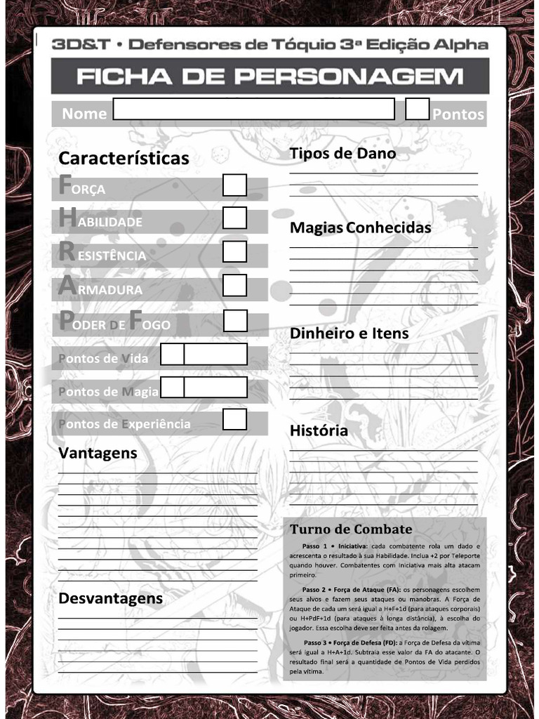 Ficha de 3DT Alpha | PDF