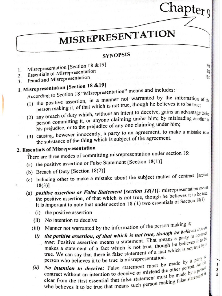 Misrepresentation | PDF