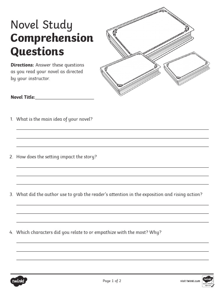 Novel Study Comprehension Questions | PDF