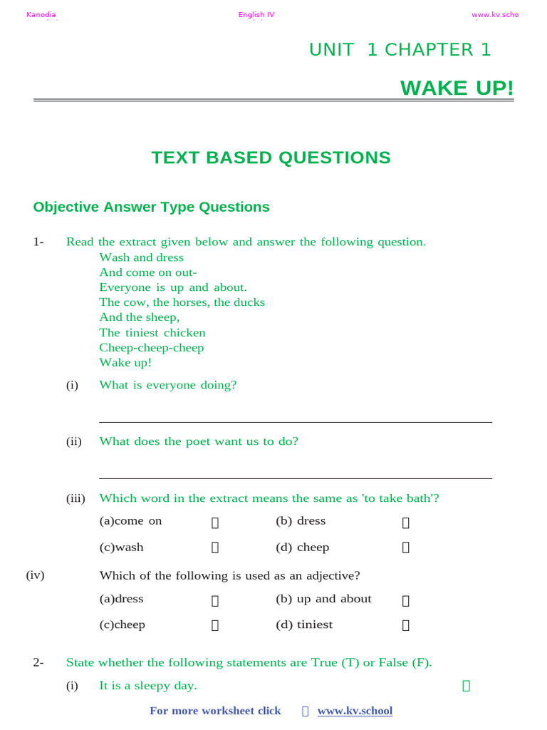 Vaga Class 5 English | PDF