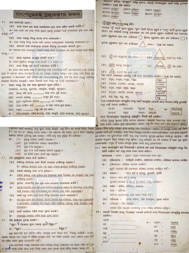 Class 5 Odia CH 2 Solutions | PDF