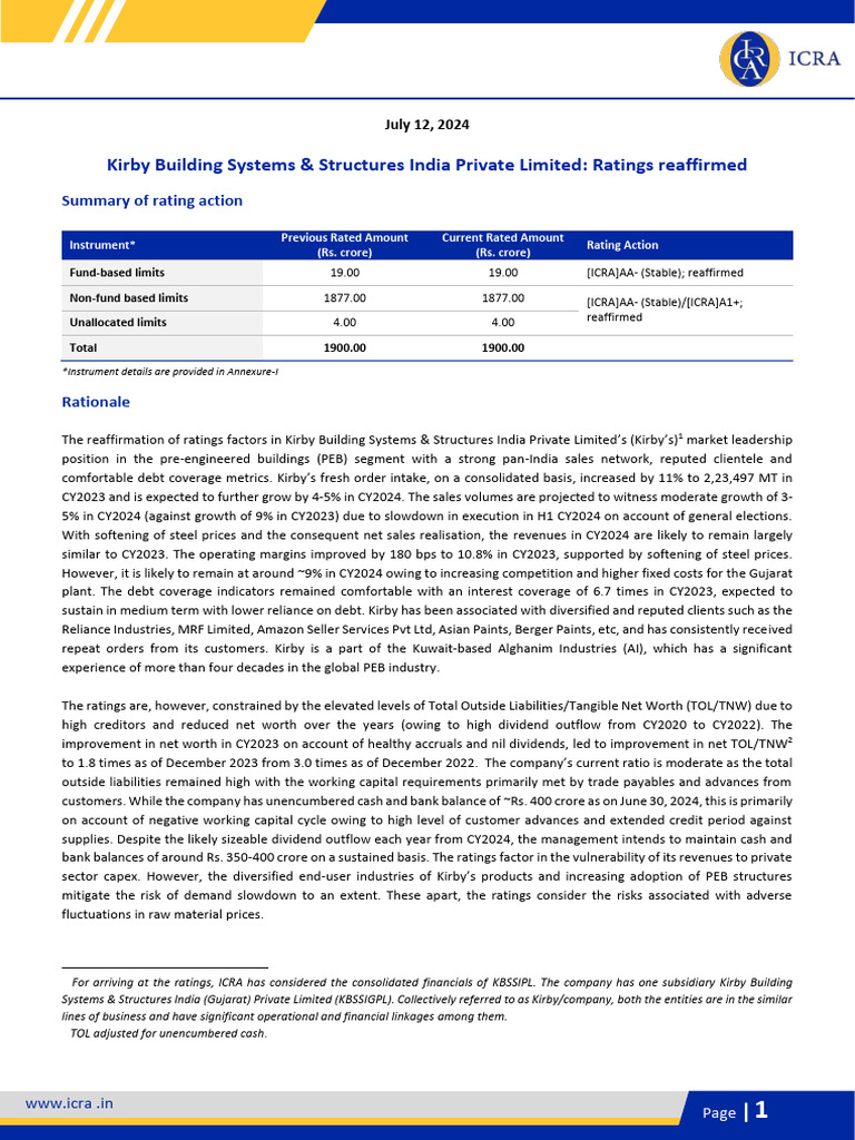 Kirby Building Systems & Structures India Private Limited | PDF ...