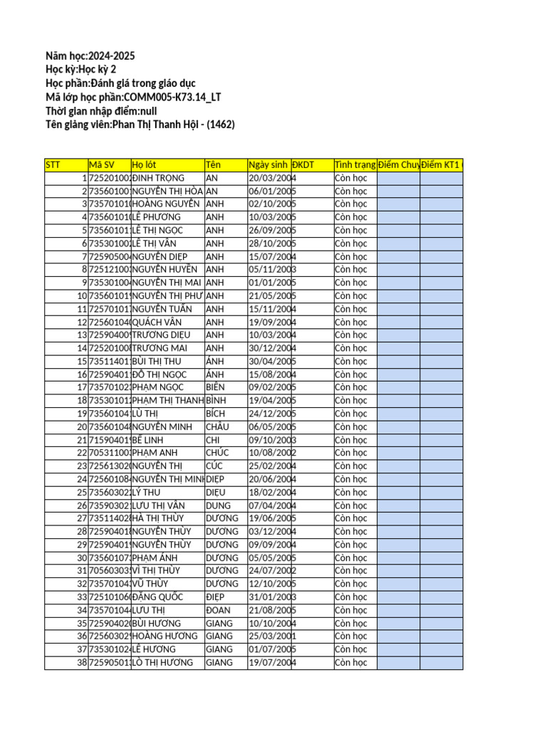 COMM005-K73.14_LT (Đánh Giá Trong Giáo Dục) | PDF