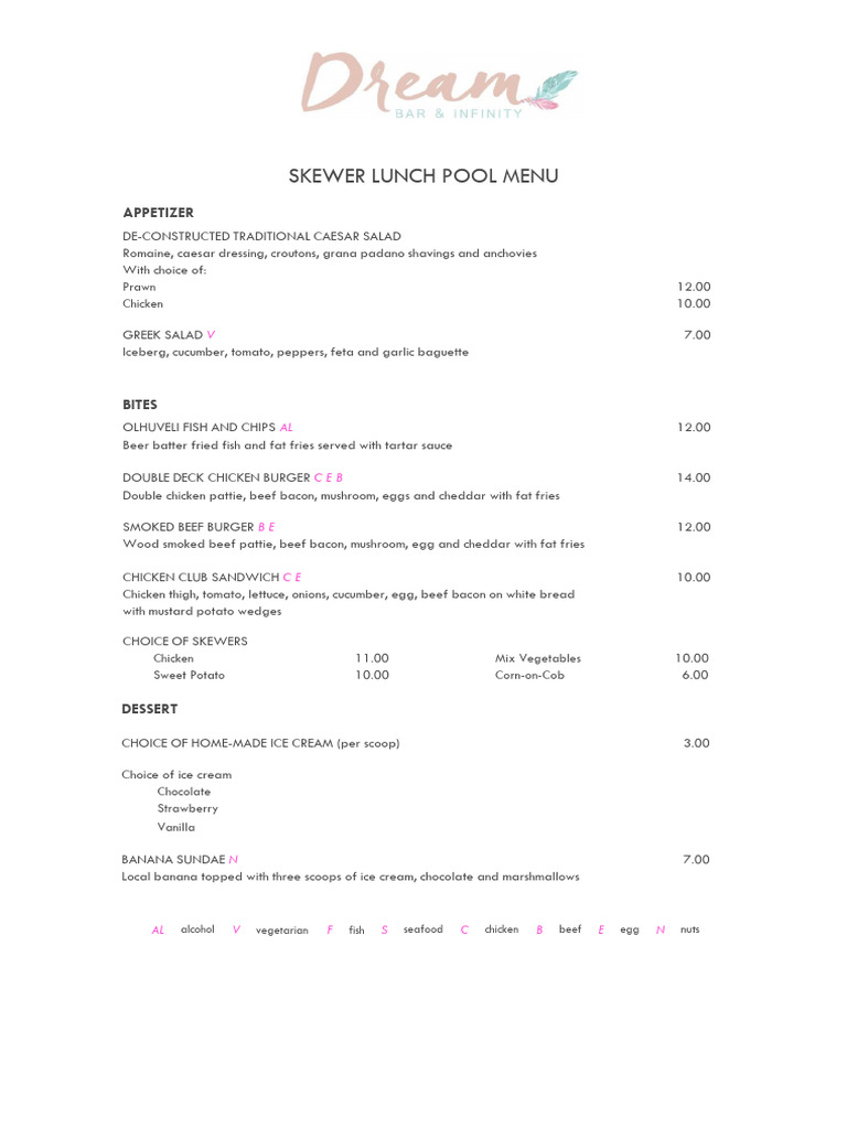 Skewer Lunch Menu: Appetizers & More | PDF