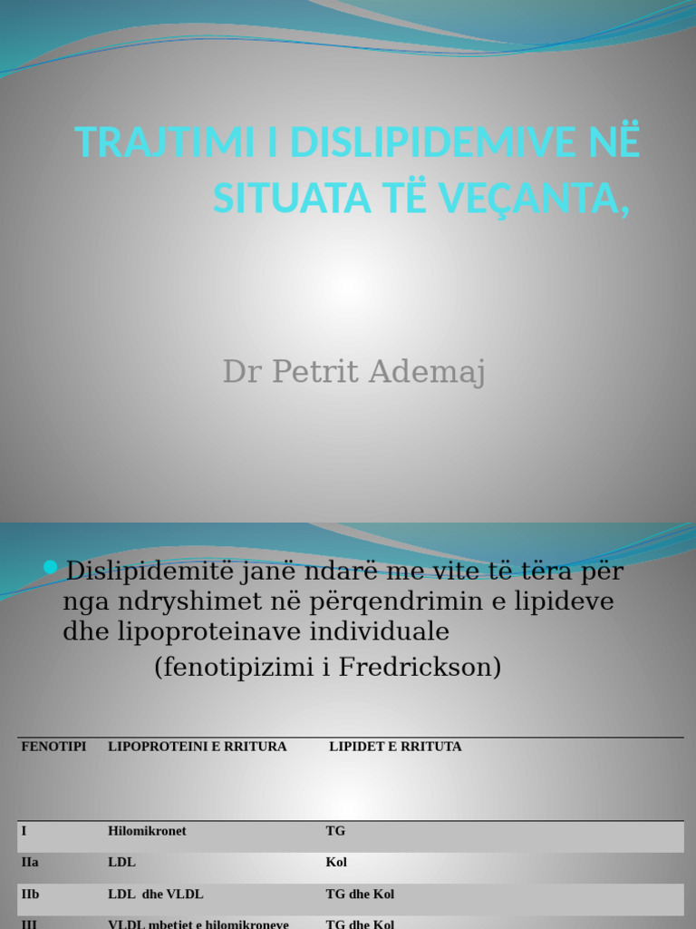 Trajtimi I Dislipidemive Në Situata Të Veçanta | PDF
