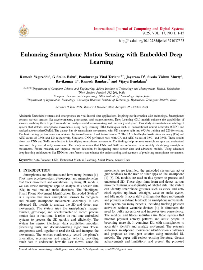 Enhancing Smartphone Motion Sensing with DL | PDF | Receiver Operating ...