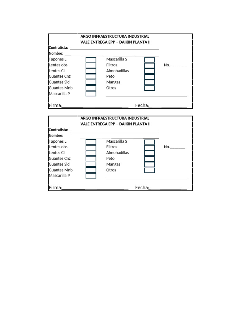 Formato Entrega de EPP | PDF