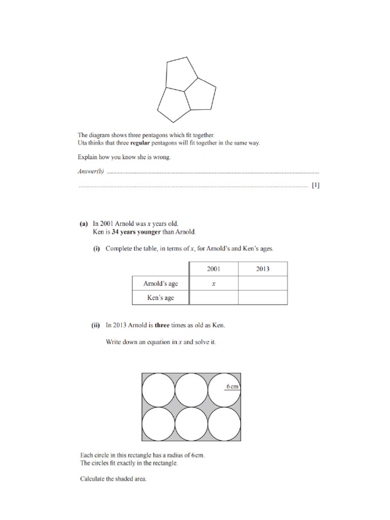 Math Questions Secondary | PDF