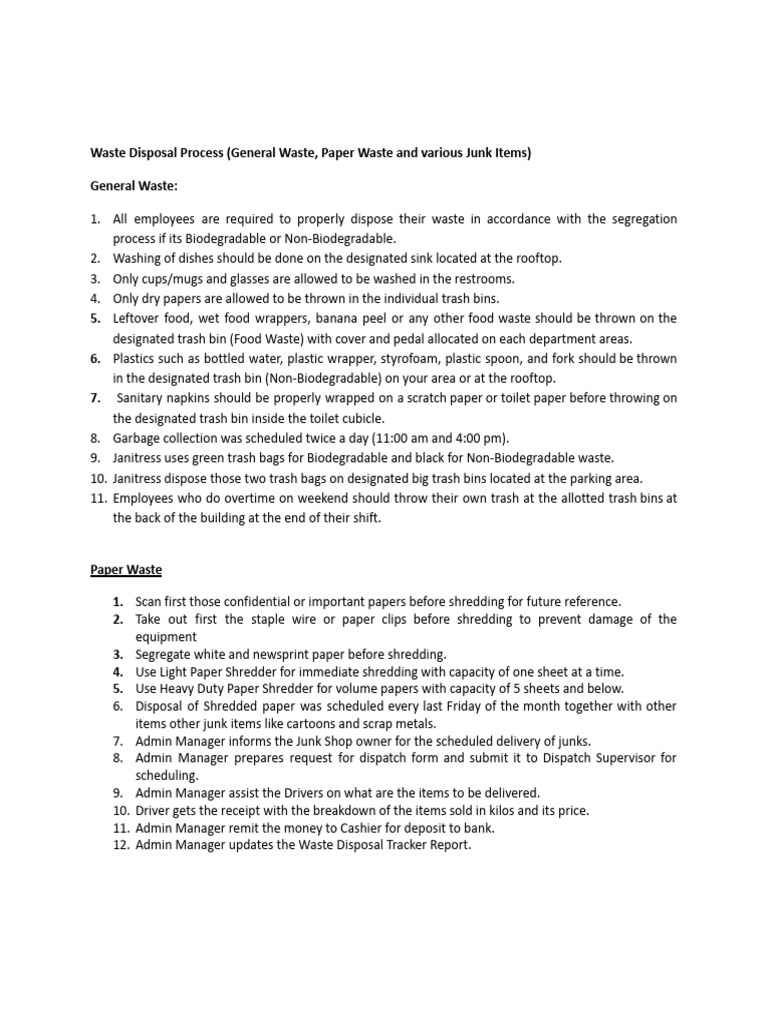 Waste Disposal Guidelines and Procedures | PDF | Waste | Pollution