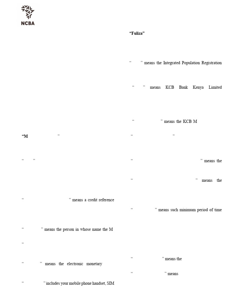 M Shwari Terms and Conditions 2 | PDF | Banks | Indemnity