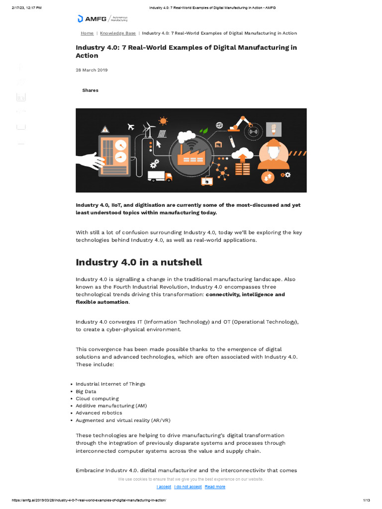 Industry 4.0 - 7 Real-World Examples of Digital Manufacturing in Action - AMFG | PDF | Internet ...