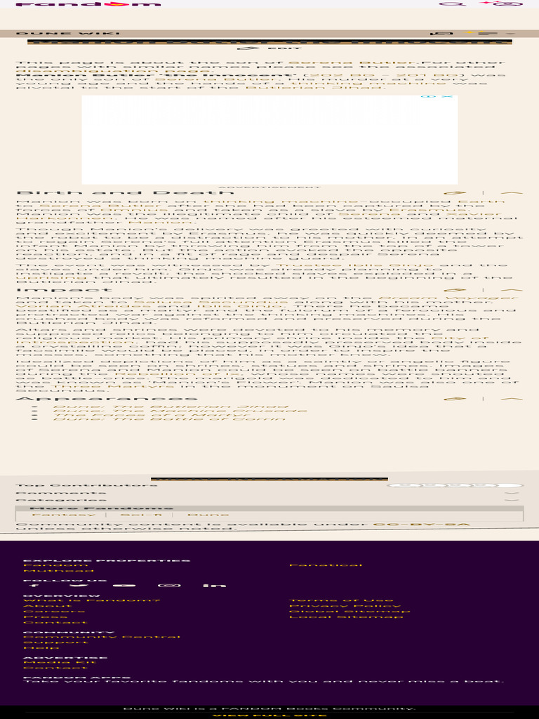 Manion Butler the Innocent Dune Wiki Fandom | PDF | Dune (Franchise ...